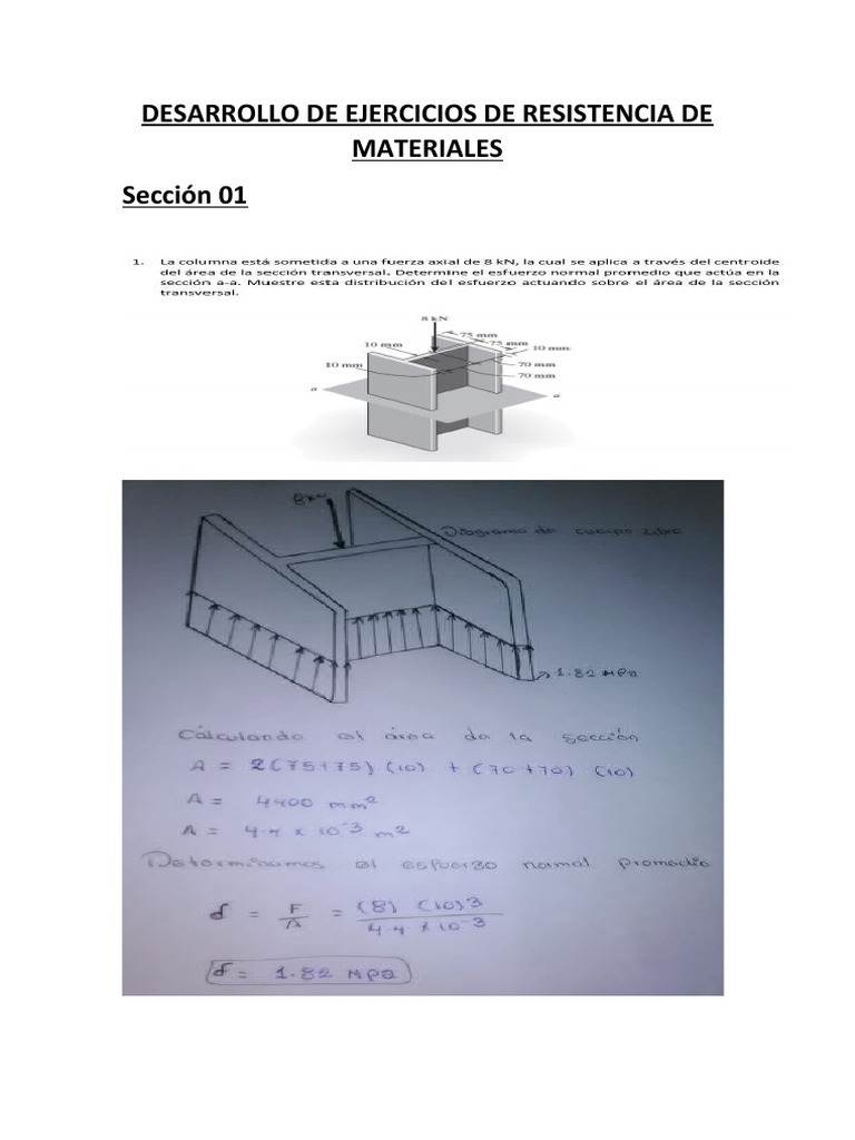 Ejercicios Resistencia de Materiales | PDF
