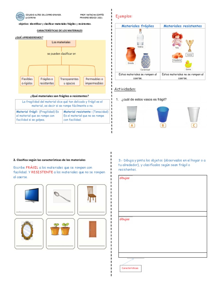 GUÍA MATERIALES FRÁGILES Y RESISTENTES | PDF