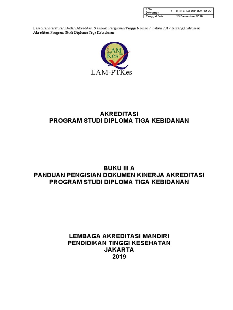 Buku 3A - Panduan Pengisian LKPS Kriteria 7 Dengan 5 Dosen Prodi D III | PDF