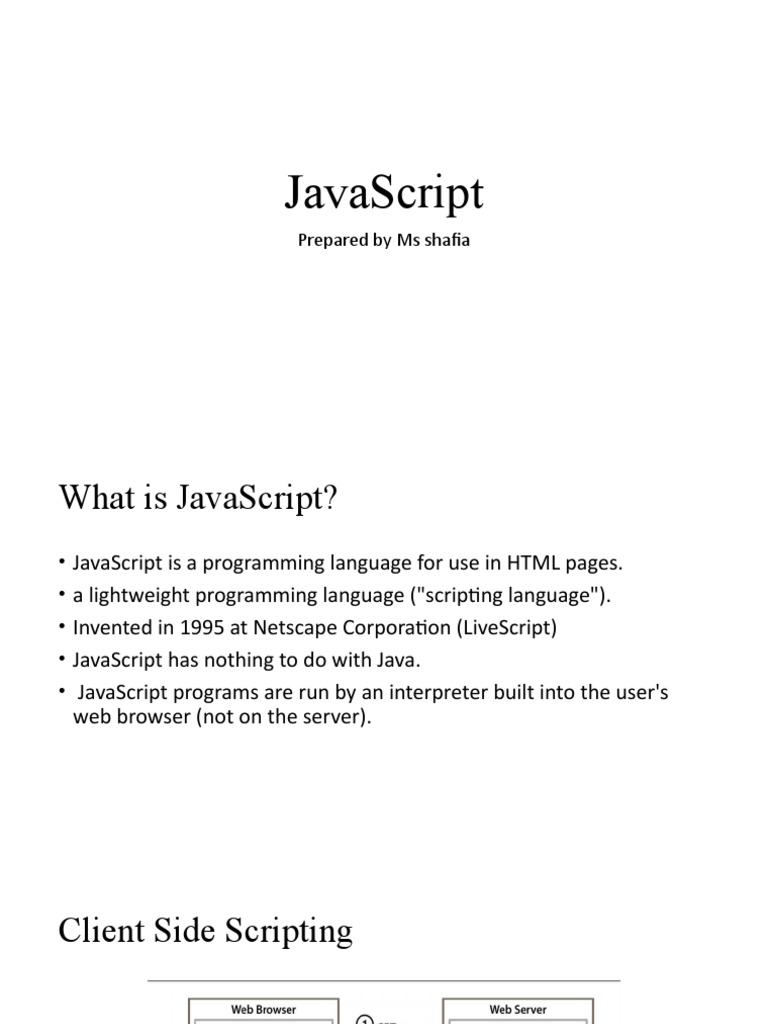 Javascript Prepared By Ms Shafia Descargar Gratis Pdf Java Script