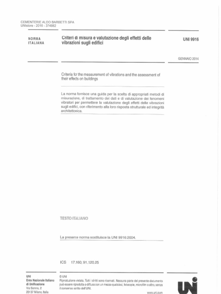 UNI 9916 Upgrade 2014 CB 1 | PDF