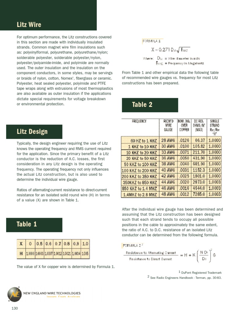 Litz Design PDFs | PDF | Wire | Alternating Current