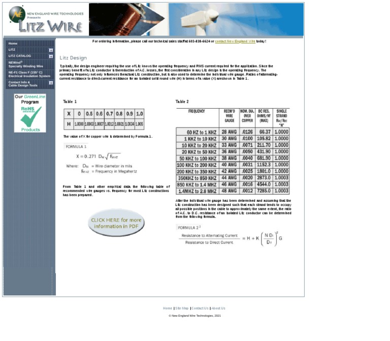 Litzwire Com Litz Design HTM | PDF | Wire | Alternating Current