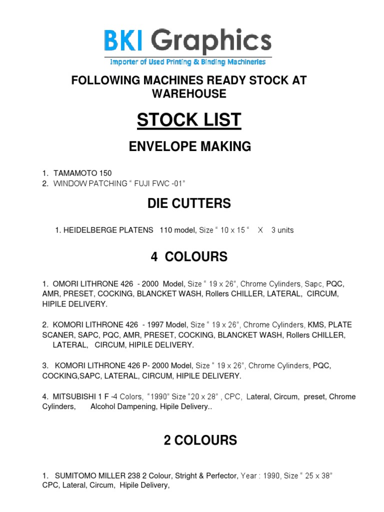 Bki Graphics Stocks 23-07-21 | PDF | Notions (Sewing) | Crafts