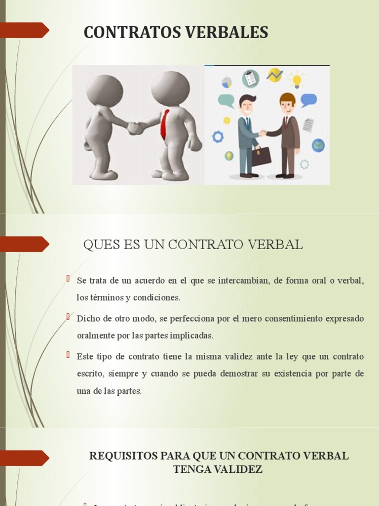 Contratos Verbales: Definición y Validez | PDF | Justicia | Crimen y ...