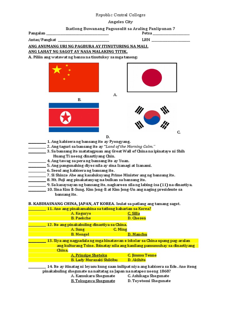 3rd Monthly Exam G7 | PDF