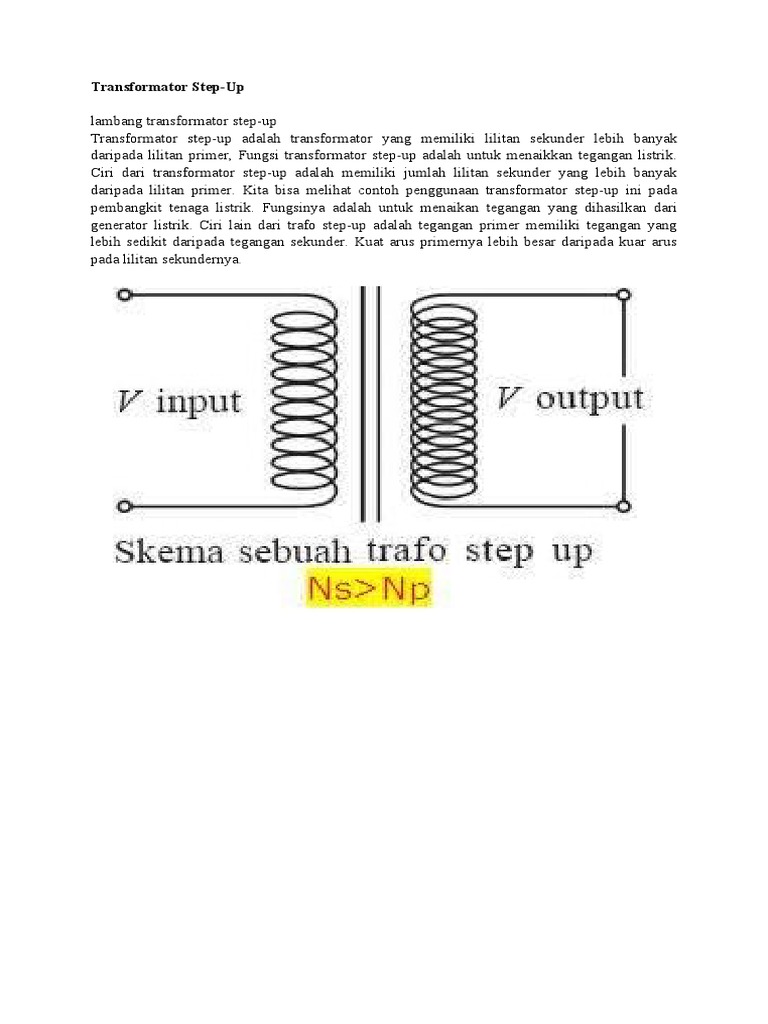 Transformator Step-Up | PDF | Teknologi & Rekayasa