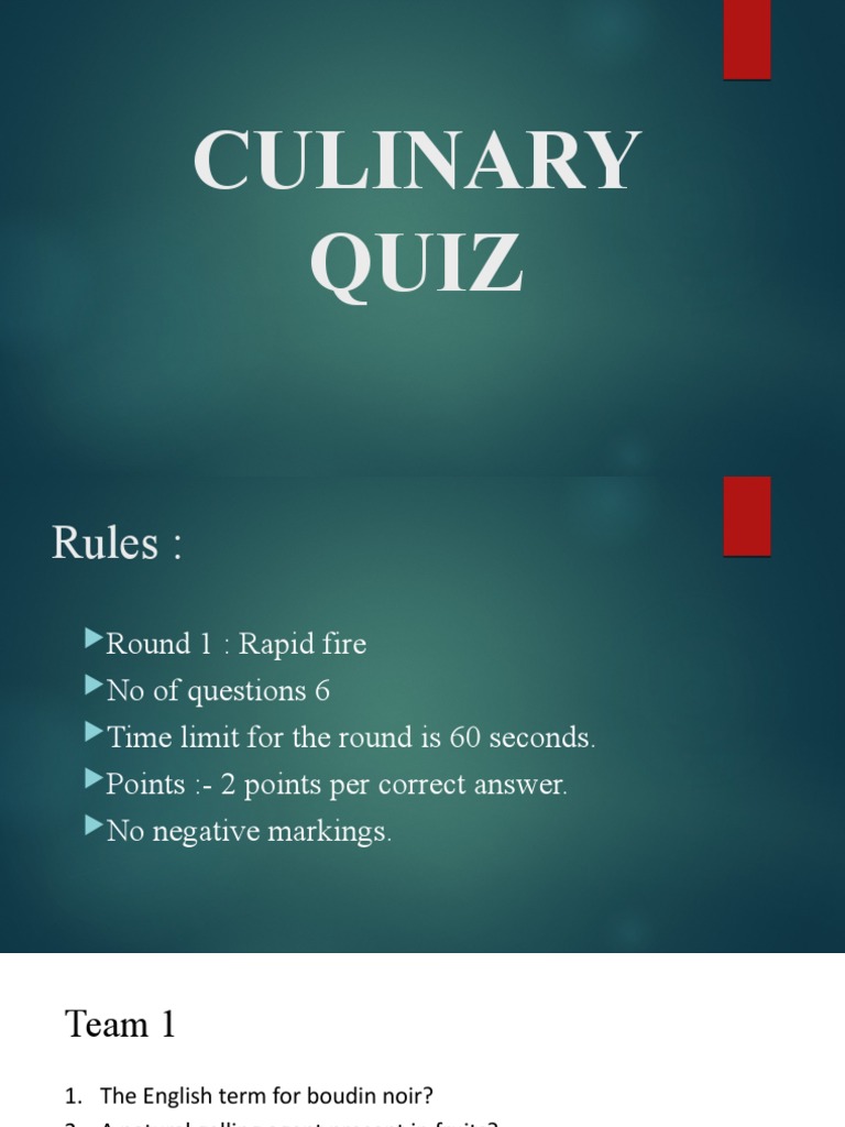 Xenia - Chef Competition Quiz | PDF | Chutney | Foods