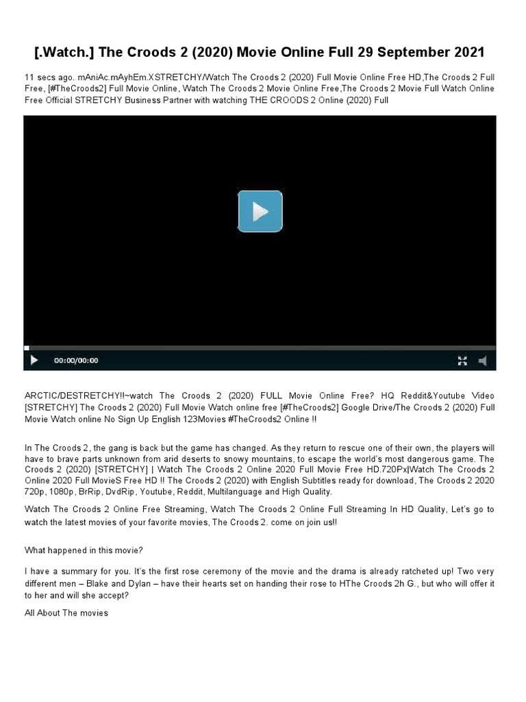 (.Watch.) The Croods 2 (2020) Movie Online Full 29 September 2021 | PDF ...