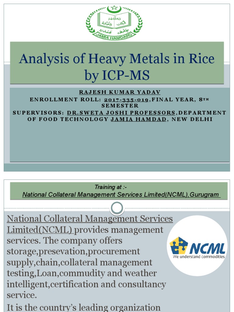 Analysis of Heavy Metals in Rice by ICP-MS | PDF | Mass Spectrometry ...