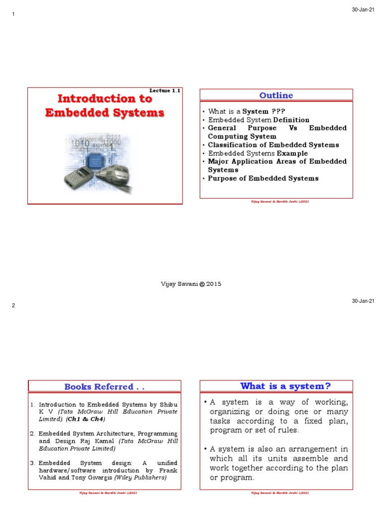 1.1 LECTURE Intoduction To ES 702 | PDF | Embedded System | Operating System