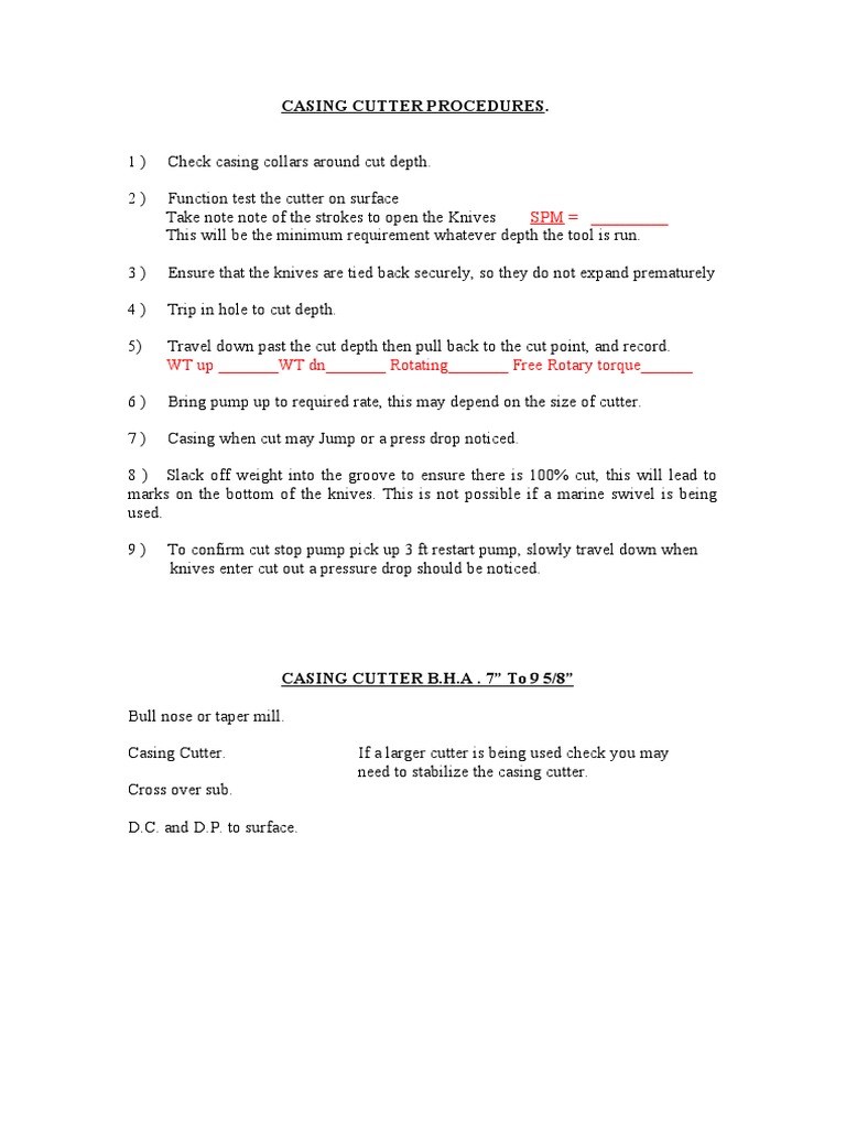 Casing Cutter | PDF