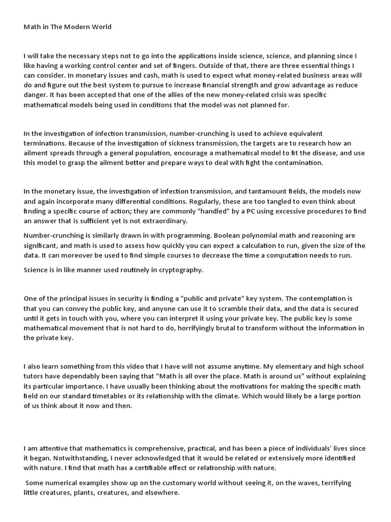 Mathematics Reaction Paper | PDF | Mathematics | Science