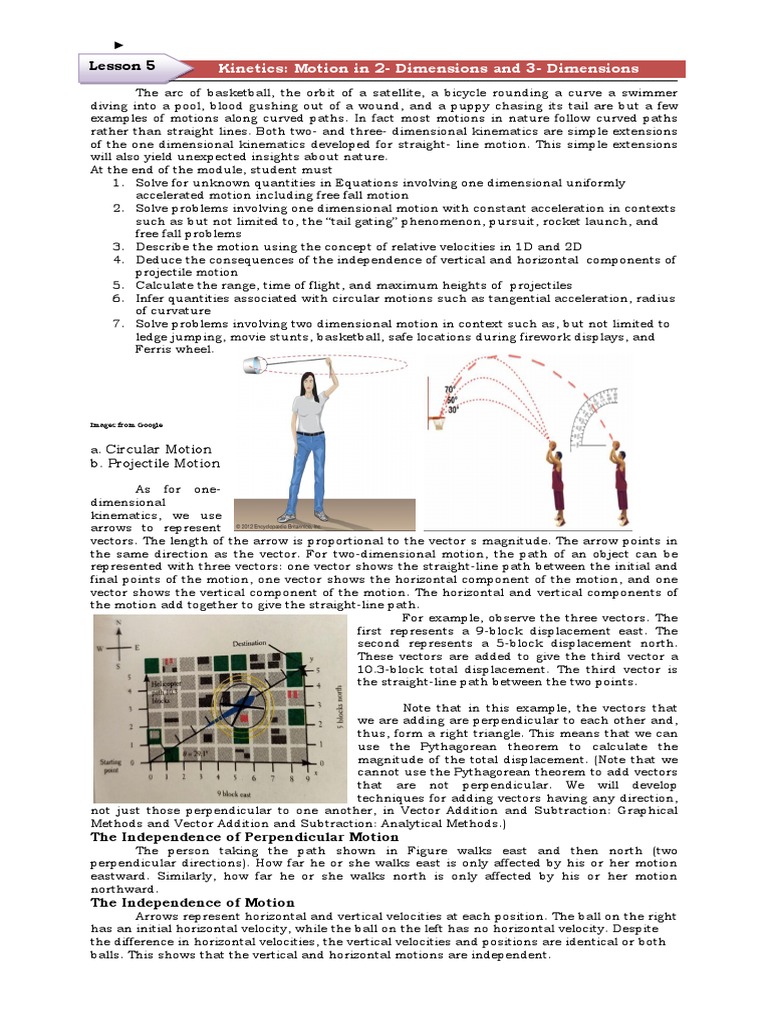 Gen. Physics Unit 1 Lesson 5 Motion in 2 and 3 Dimensions | PDF ...