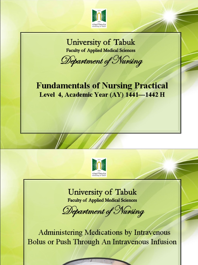 NUR 204.administering Medications by IV Bolus or Push Through IV ...