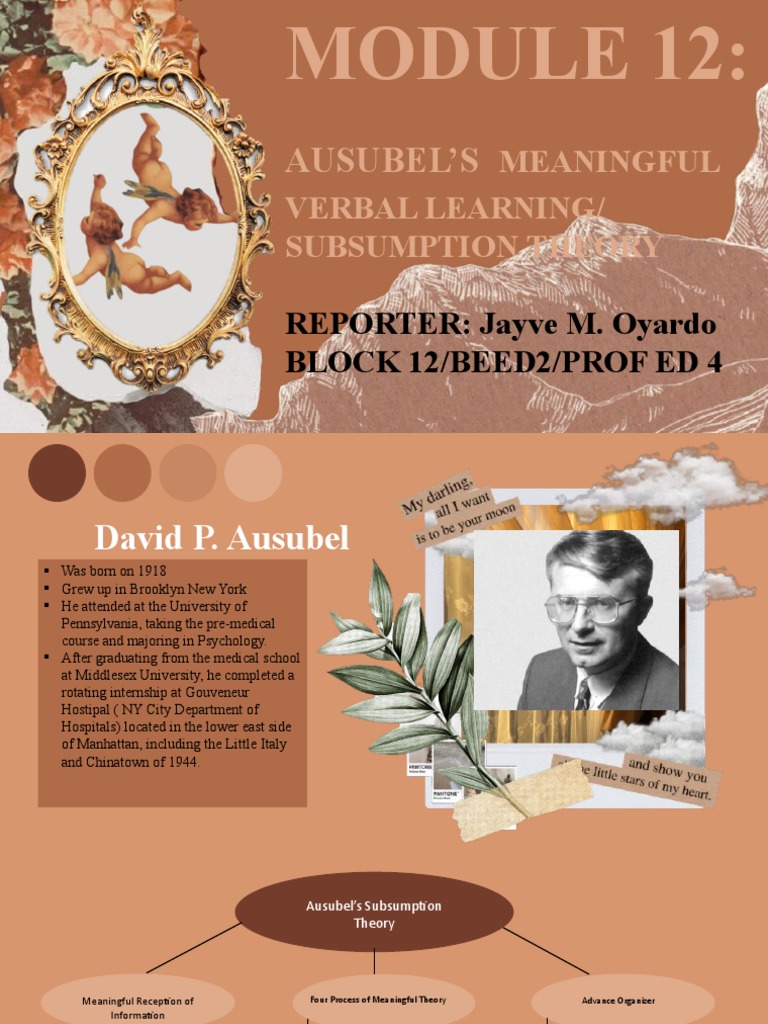 Ausubel'S: Meaningful Verbal Learning/ Subsumption Theory | PDF ...