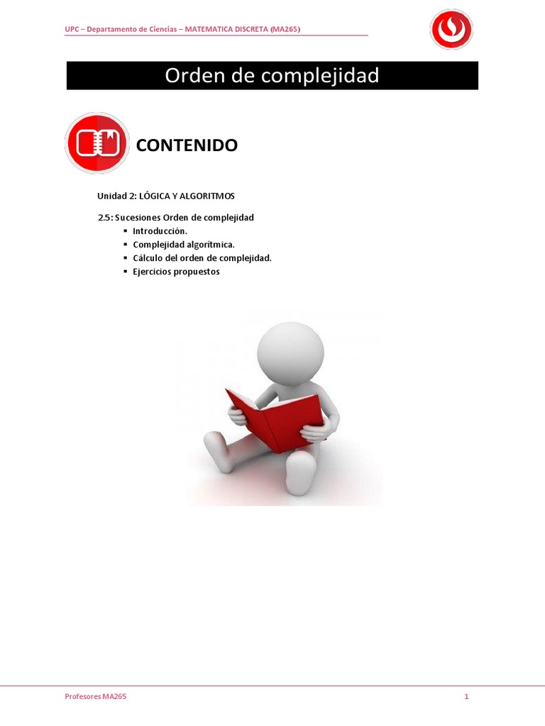 MA265 - Sesión 3.1 - Orden de Complejidad | PDF | Teoría de la ...