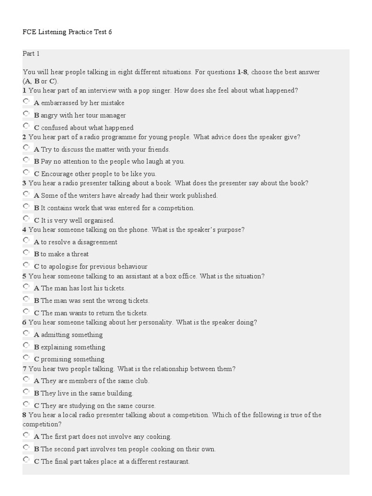 Listening Test 6 | PDF