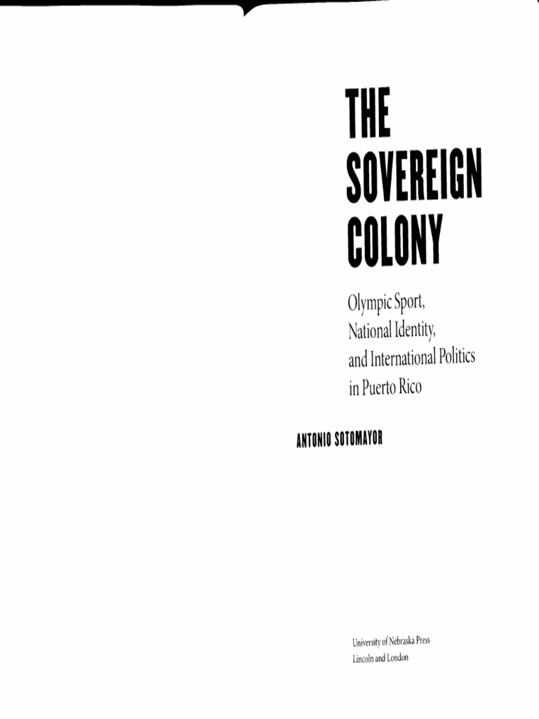 The Sovereign Colony Olympic Sport Natio | PDF | Puerto Rico | Nationalism