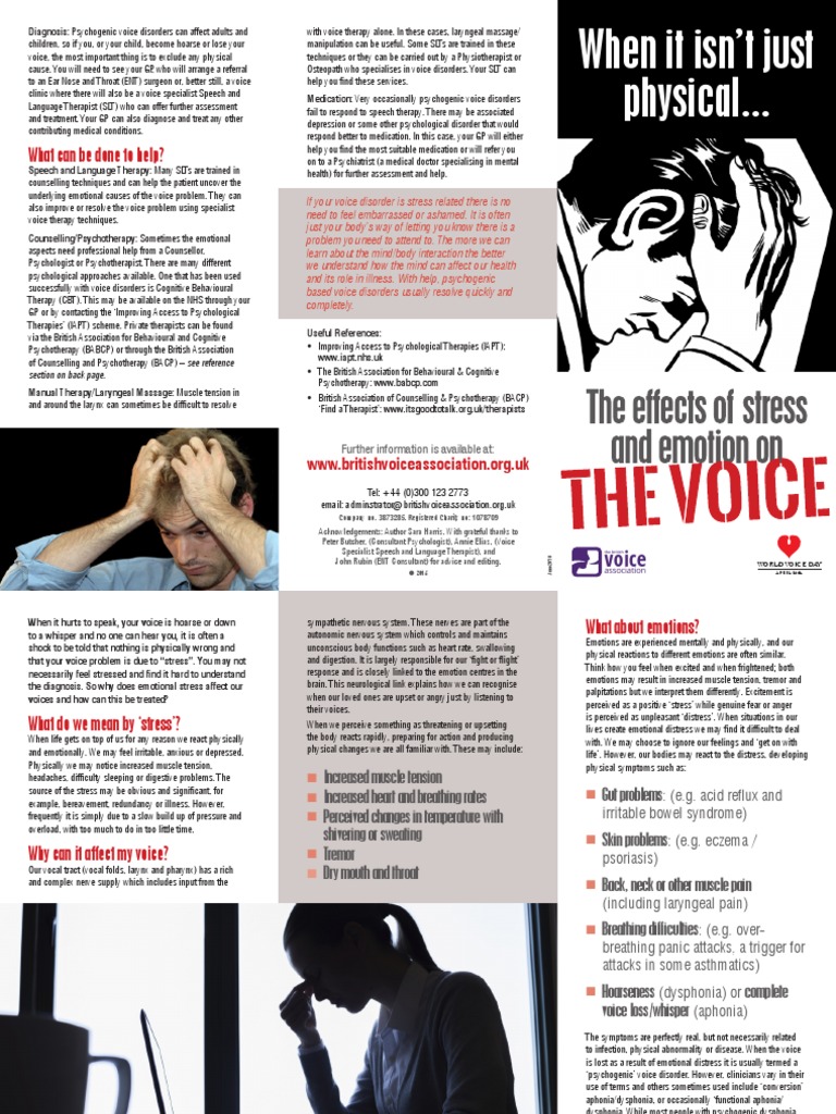 The Effects of Stress and Emotion On The Voice | PDF | Psychotherapy ...