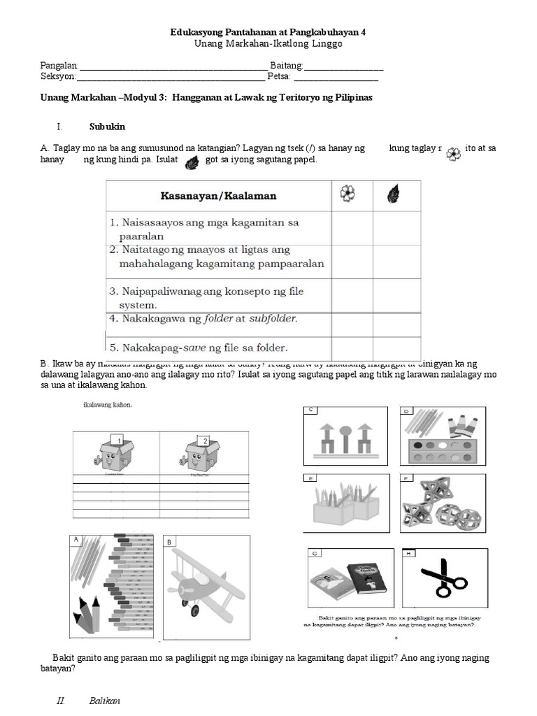 Epp 4 q1w3 Las | PDF