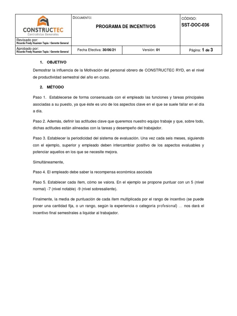 Programa de Incentivos | PDF