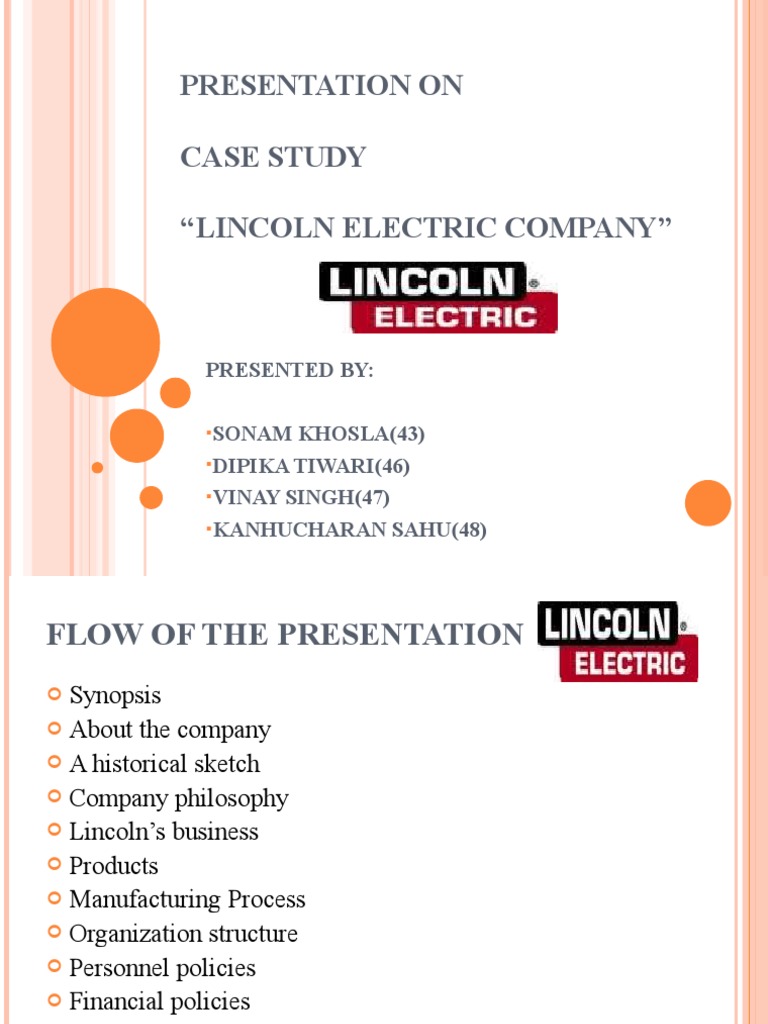 Presentation On Case Study "Lincoln Electric Company" | PDF | Stocks | Employee Benefits
