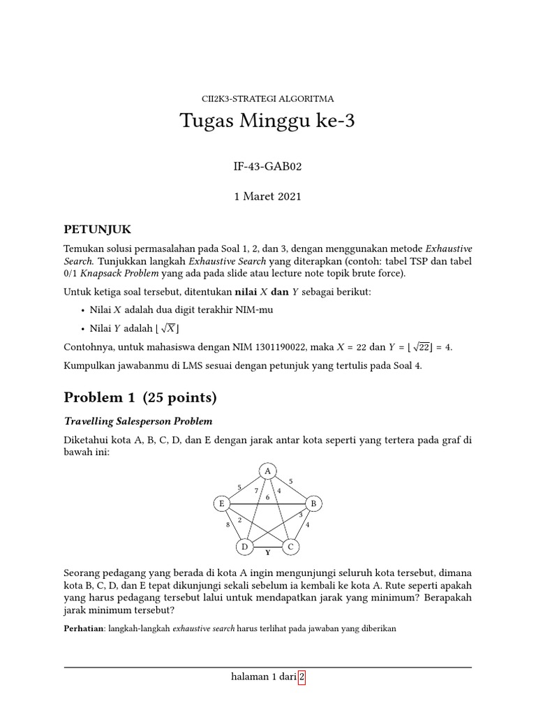 (SA) Problem W03 - ID | PDF