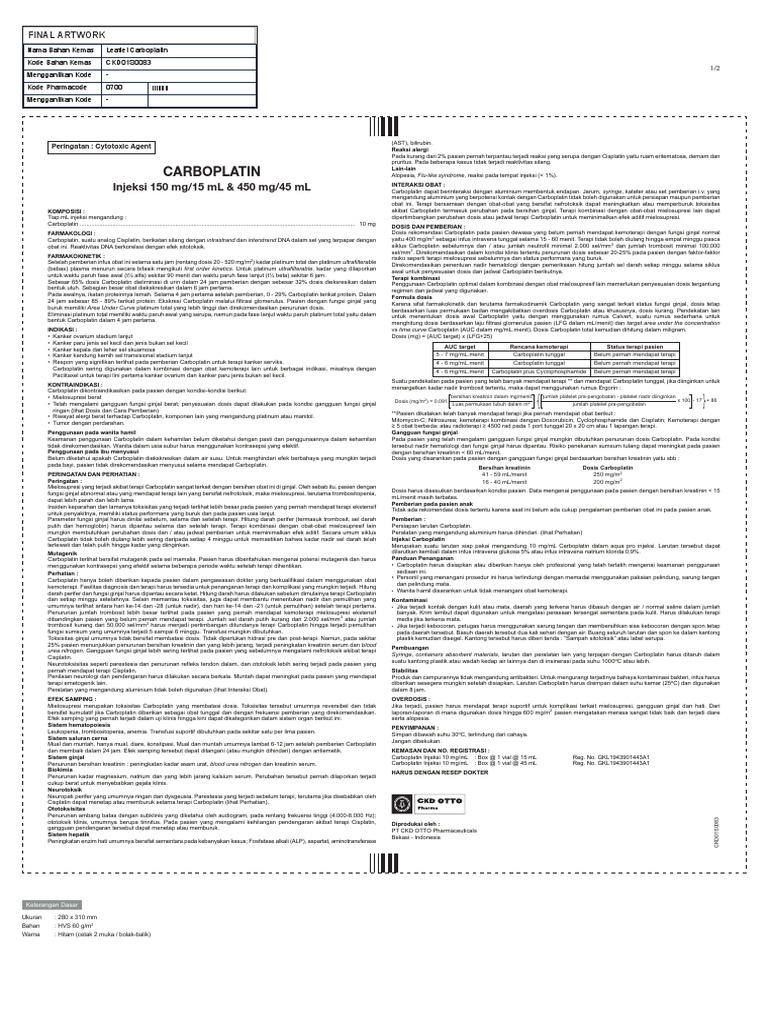 Leaflet Carboplatin | PDF
