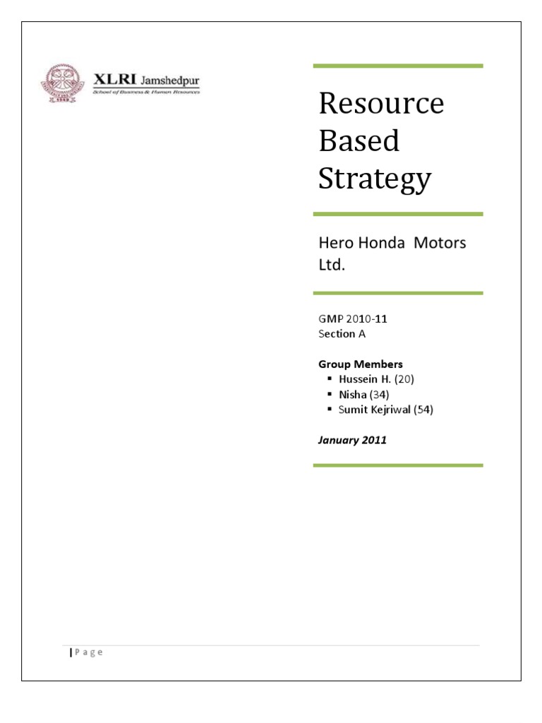 Hero Honda - RBS | PDF | Lean Manufacturing | Inventory