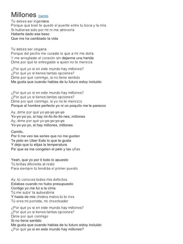 Millones Letra | PDF