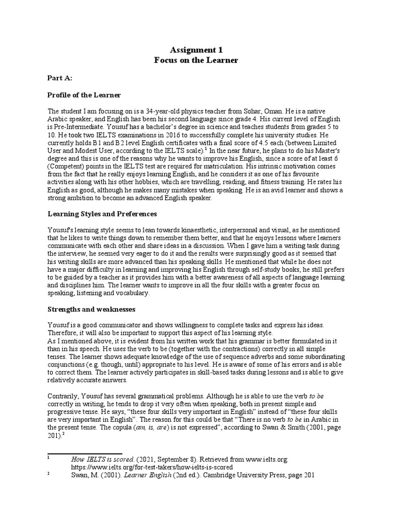 CELTA Assignment 1 - FOL - Resubmission | PDF | English Language ...