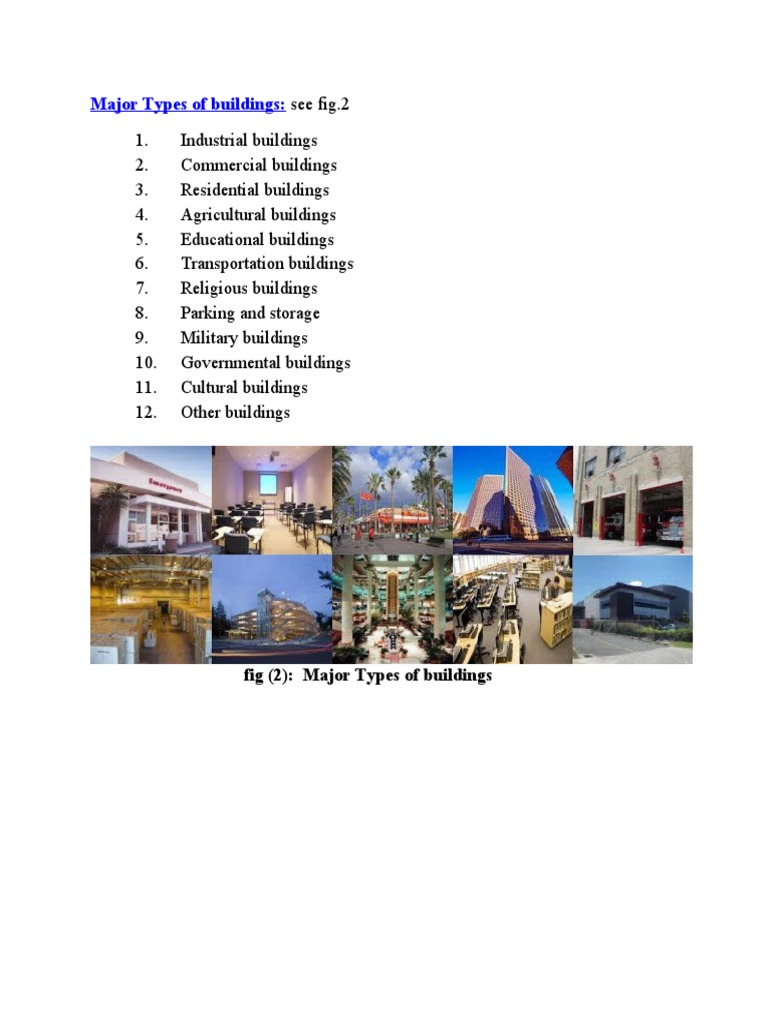 Major Types of Buildings | PDF