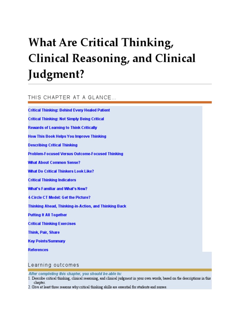 Chapter One | PDF | Critical Thinking | Reason