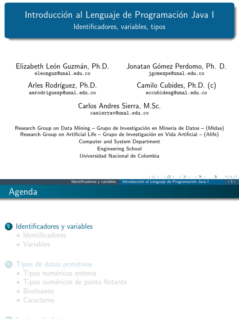 01b-Intro LP-I | PDF | Tipo de datos | Variable (informática)