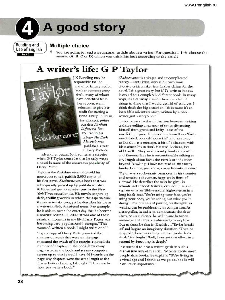 FCE Reading Test Part 5 | PDF | Writers