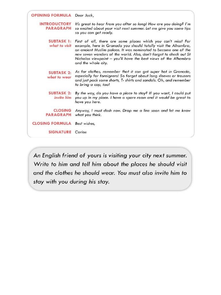 Informal Letter b2 Example | PDF