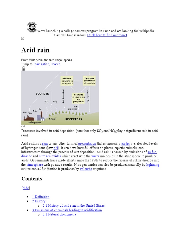 Acid Rain: From Wikipedia, The Free Encyclopedia | PDF | Sulfur Dioxide ...