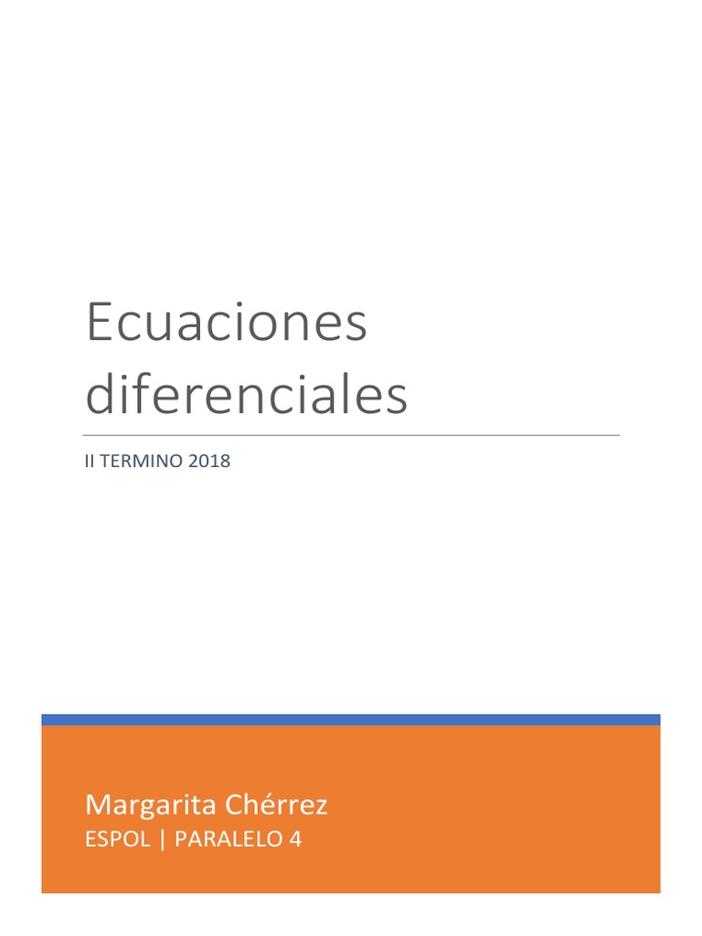 Cuaderno Digitalizado EDO | PDF | Ecuaciones | Ecuaciones diferenciales