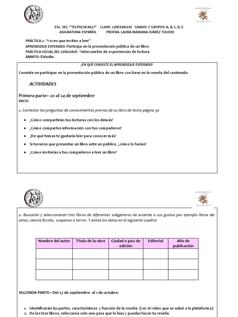 Actividades Practica 2 Reseña | PDF | Comunicación