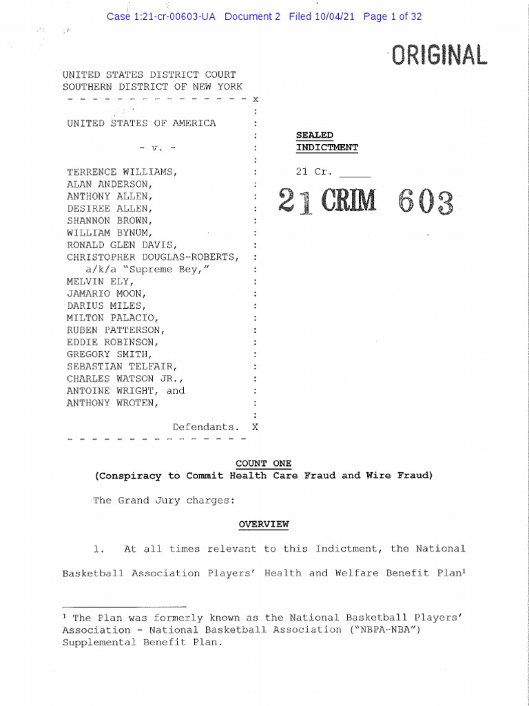 Case 1:21-cr-00603-UA Document Summary | PDF