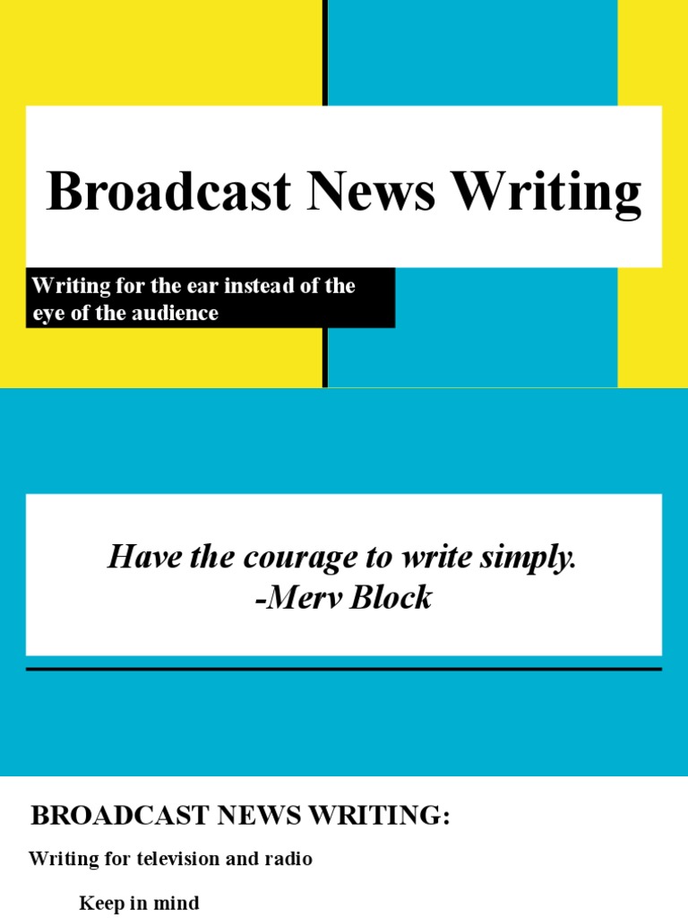 Broadcast News Writing | PDF