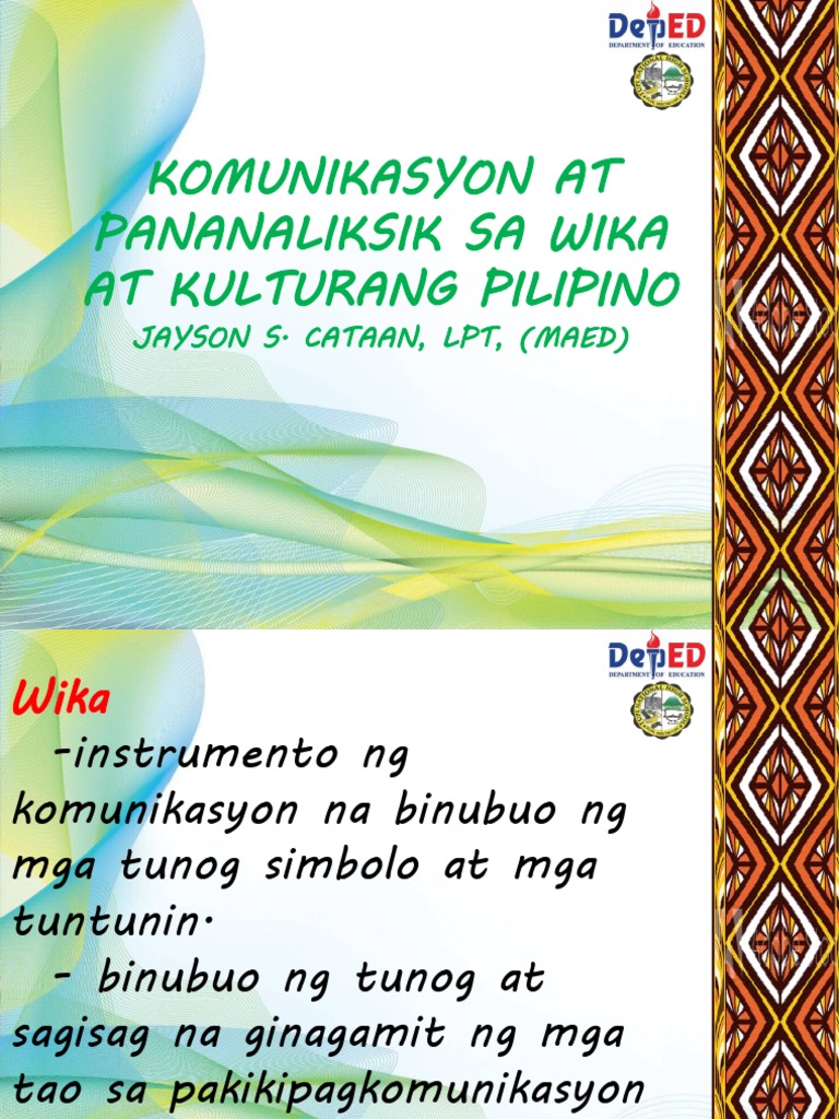 Komunikasyon at Pananaliksik Sa Wika at Kulturang Pilipino 21 22 | PDF
