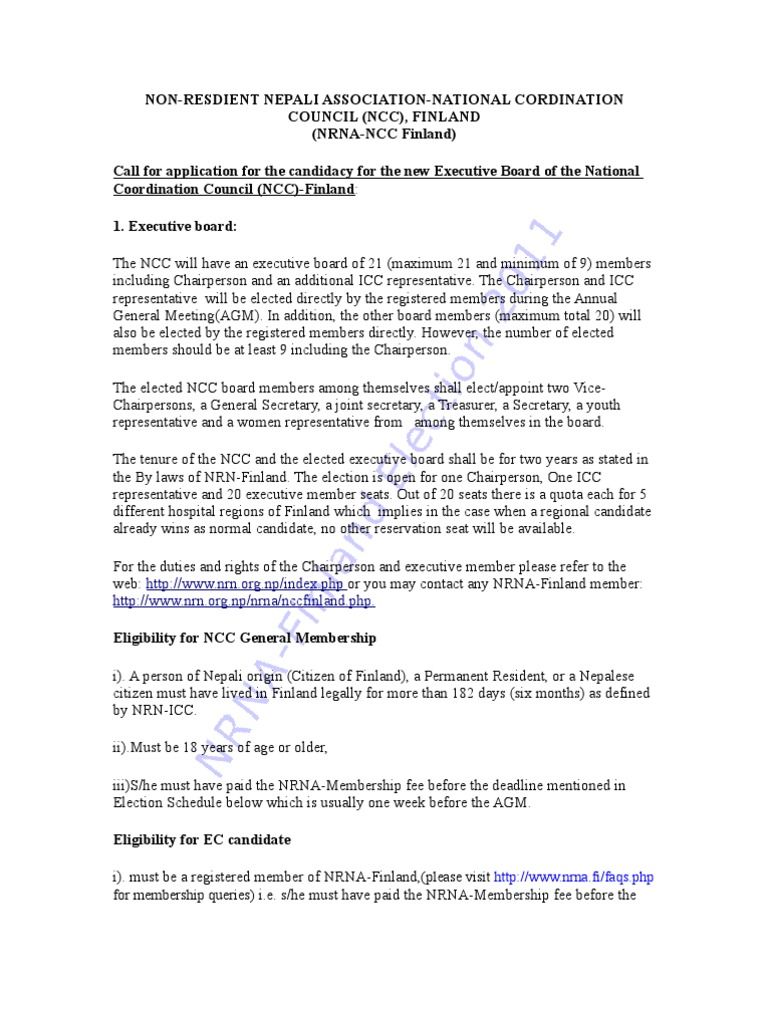 NRNA Finland Election 2011 Guidelines | PDF | Identity Document ...