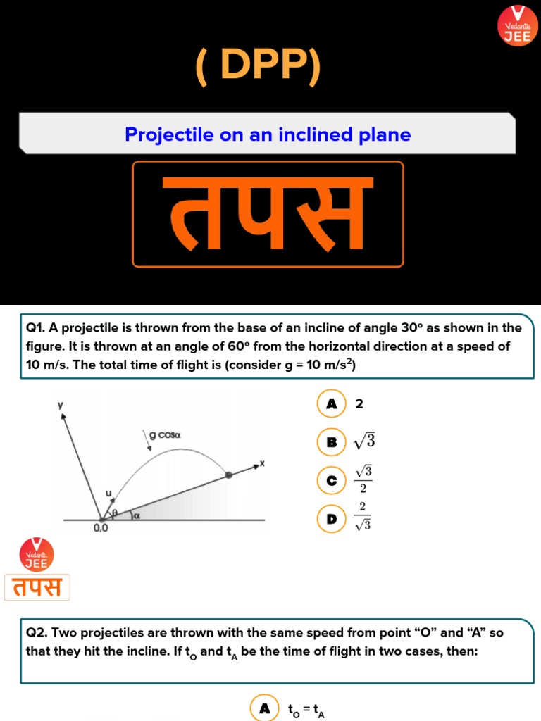 Projectile Motion on Inclined Planes | PDF | Projectiles | Angle
