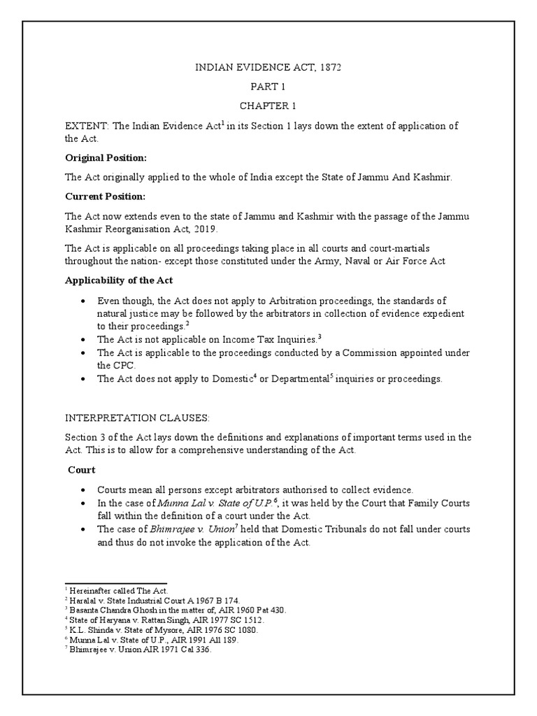 Overview of the Indian Evidence Act, 1872 | PDF | Confession (Law ...