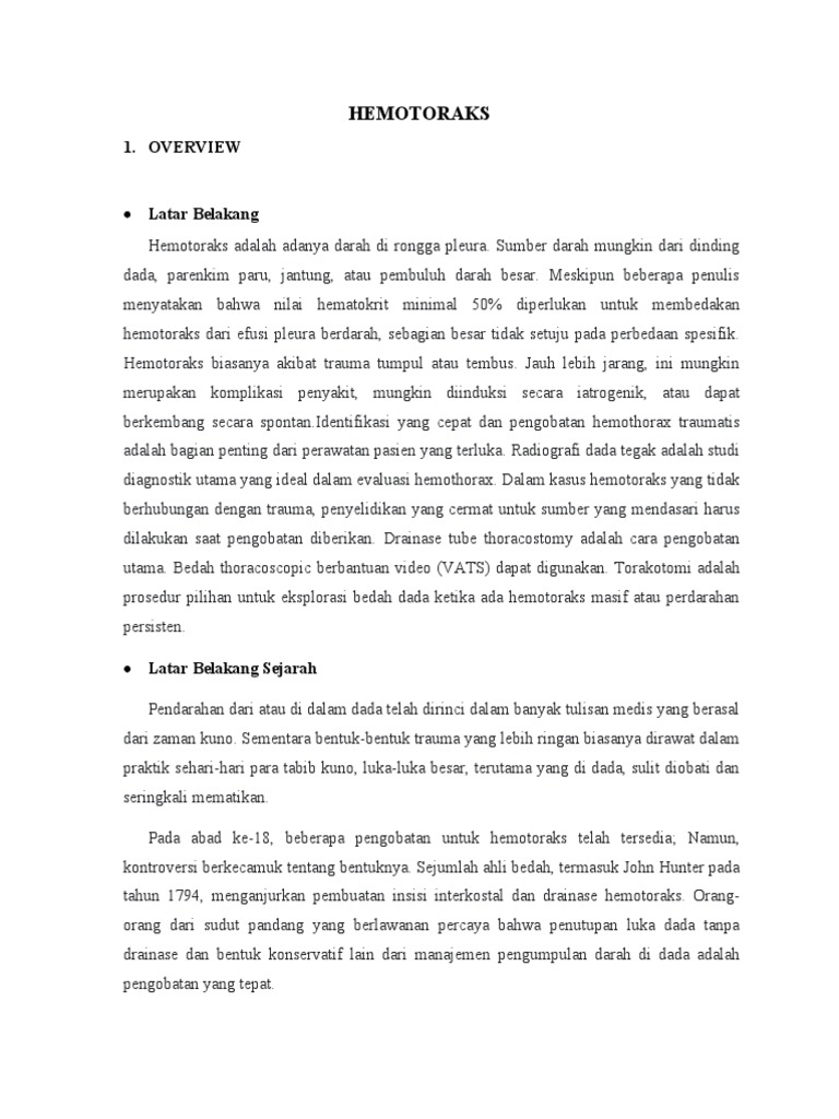 HEMOTORAKS | PDF
