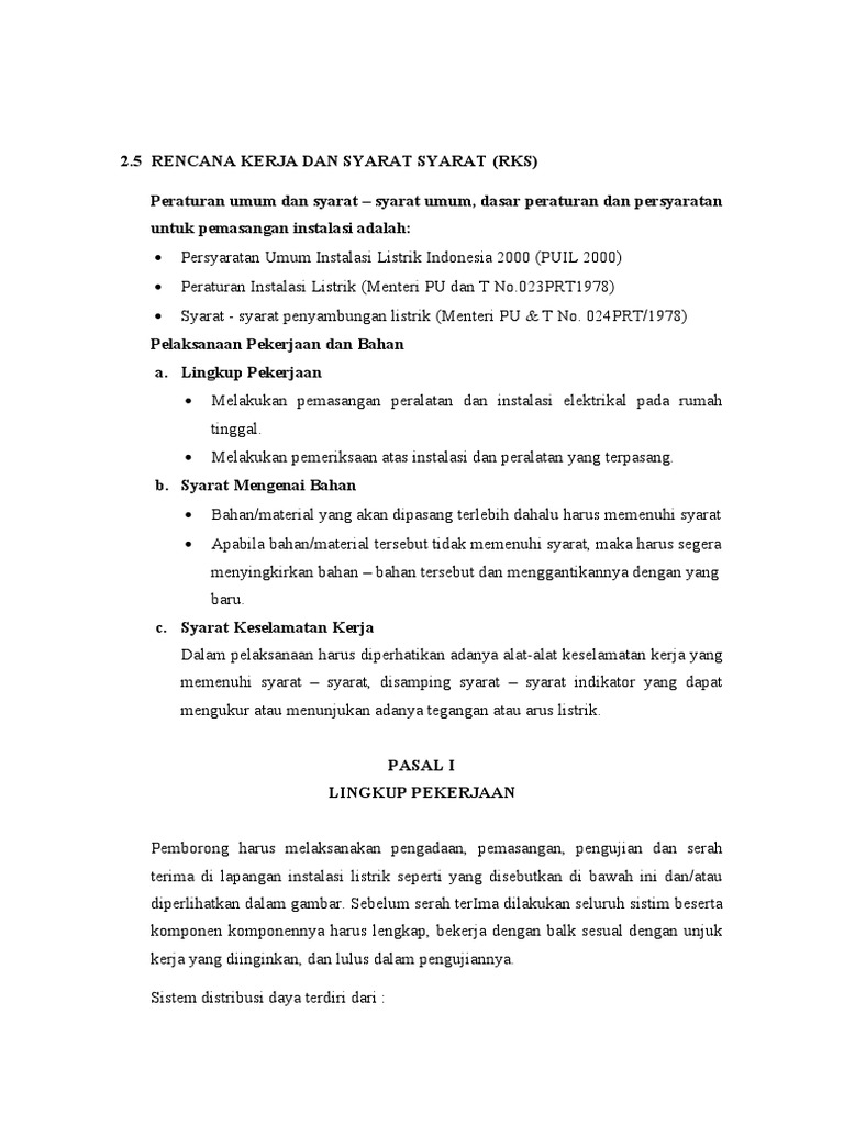 Rencana Kerja Dan Syarat Syarat | PDF