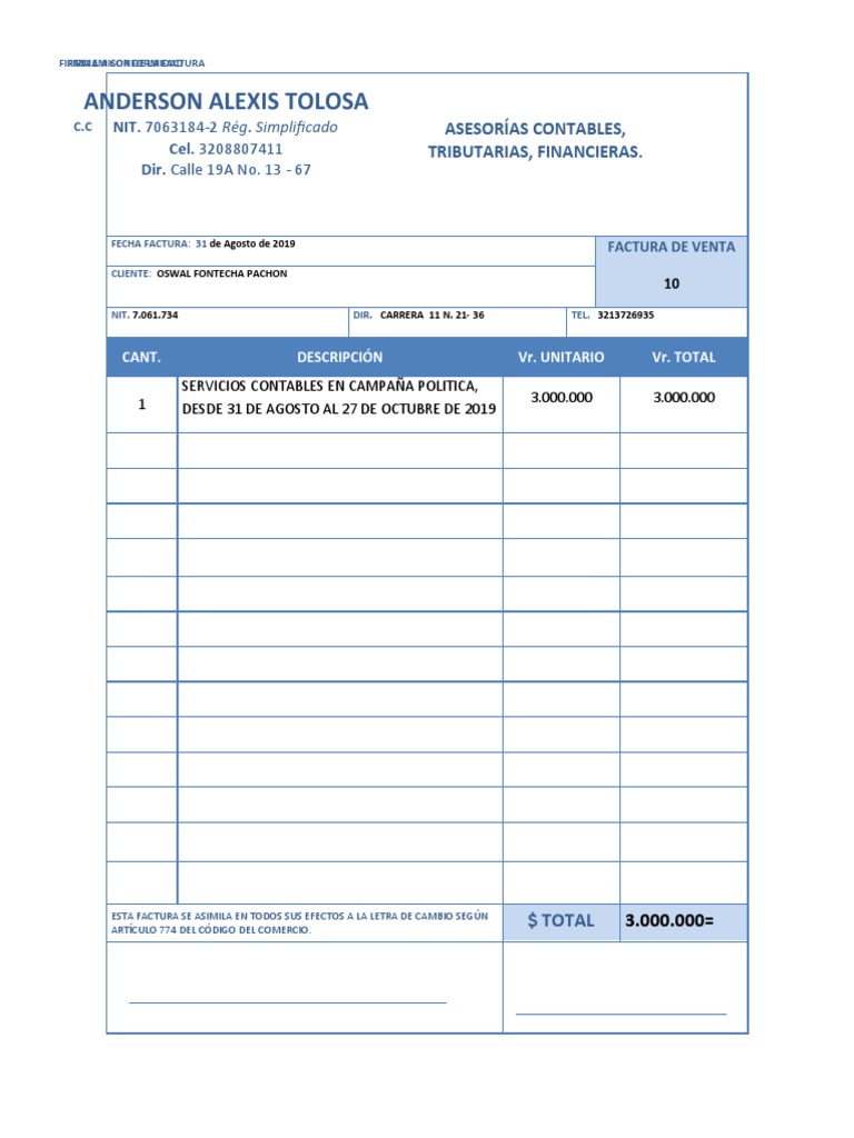 Factura Editable | PDF