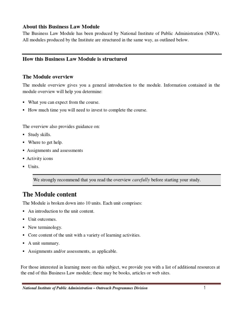 CBA - 107 Business Law Module | PDF | Tort | Law Of Agency